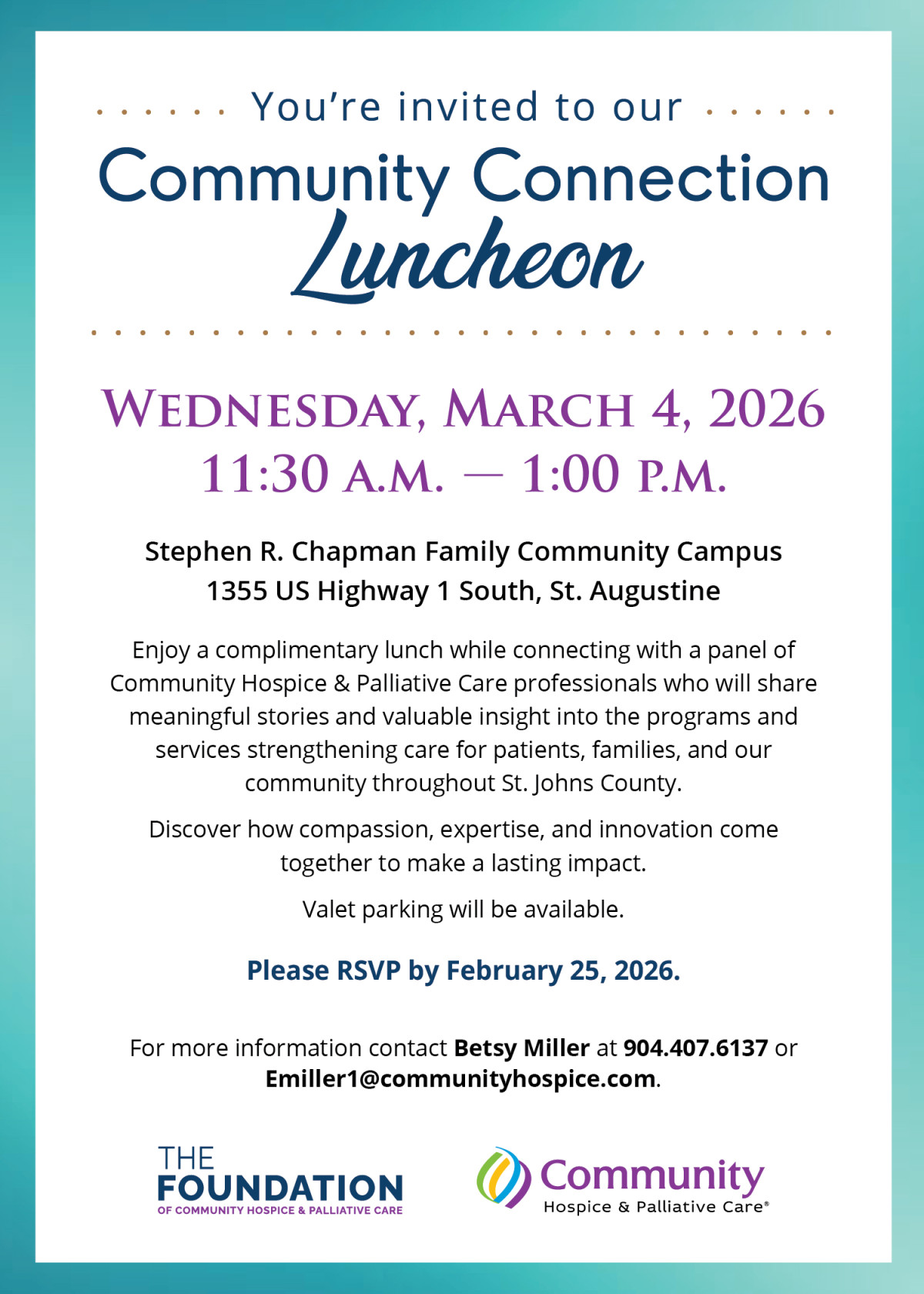 Community Connection Luncheon – Community Hospice Foundation